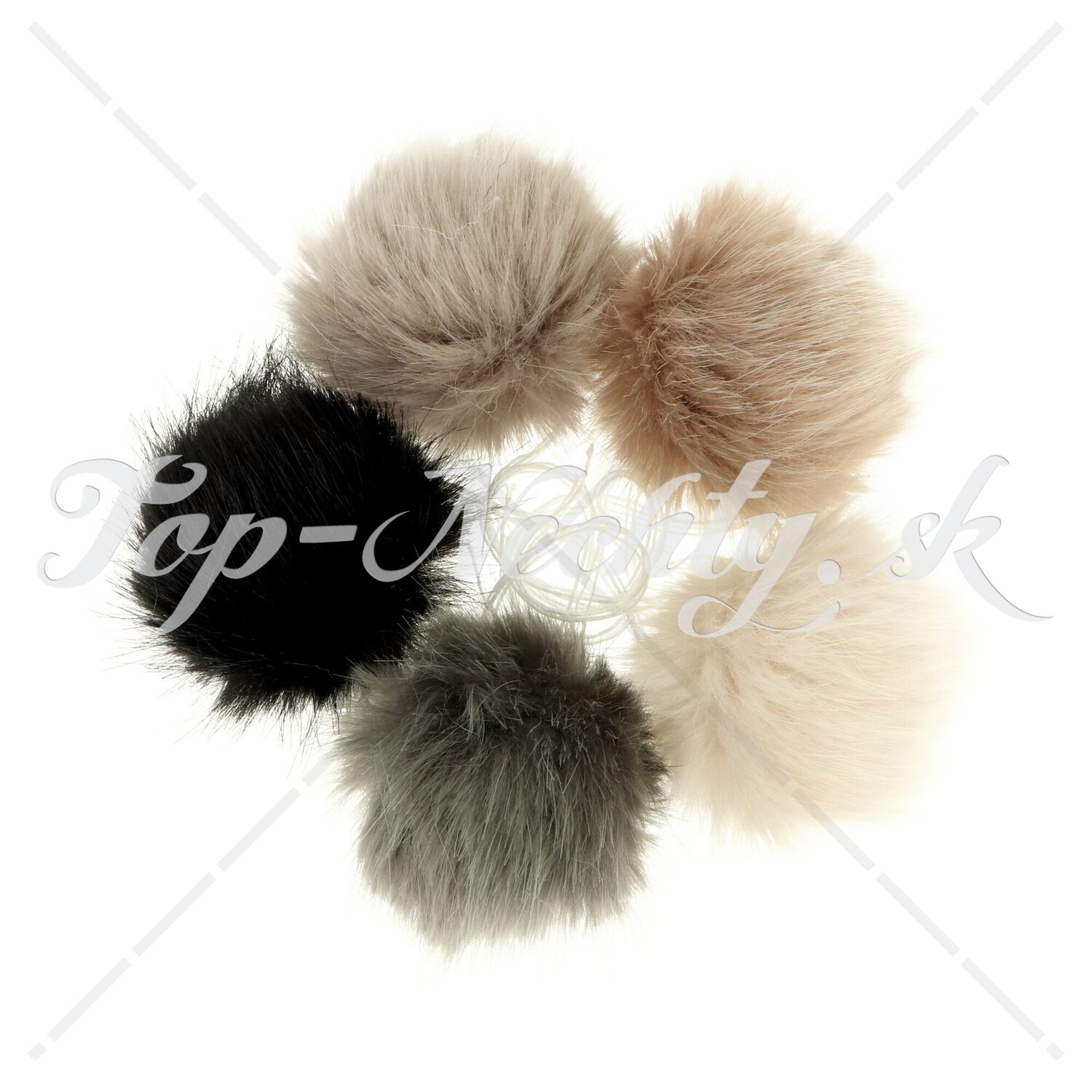 Ideal malá bambulka z umělé kožešiny 5- 9 cm | Noezon.cz