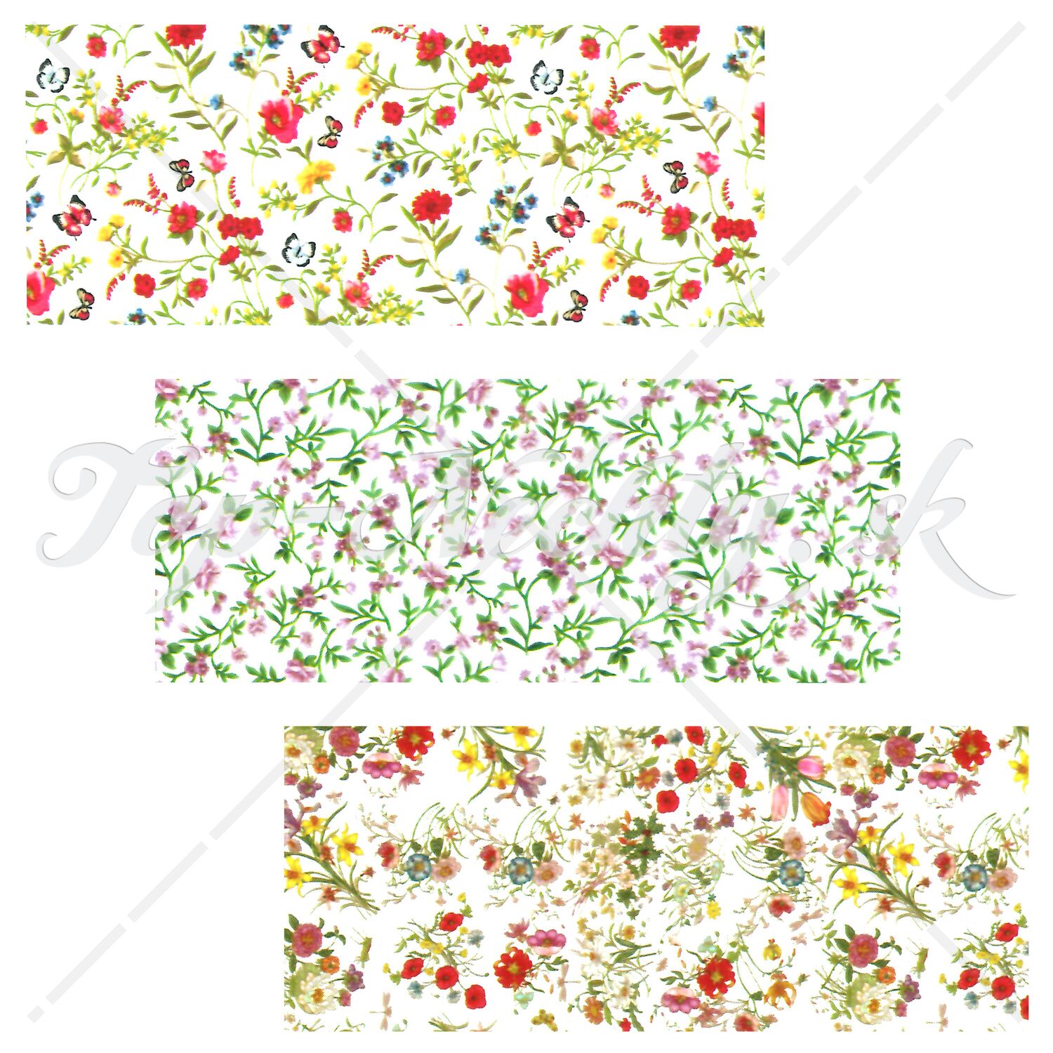 Transferová fólie Rossart s malými květy 100 cm - různé vzory | Noezon.cz