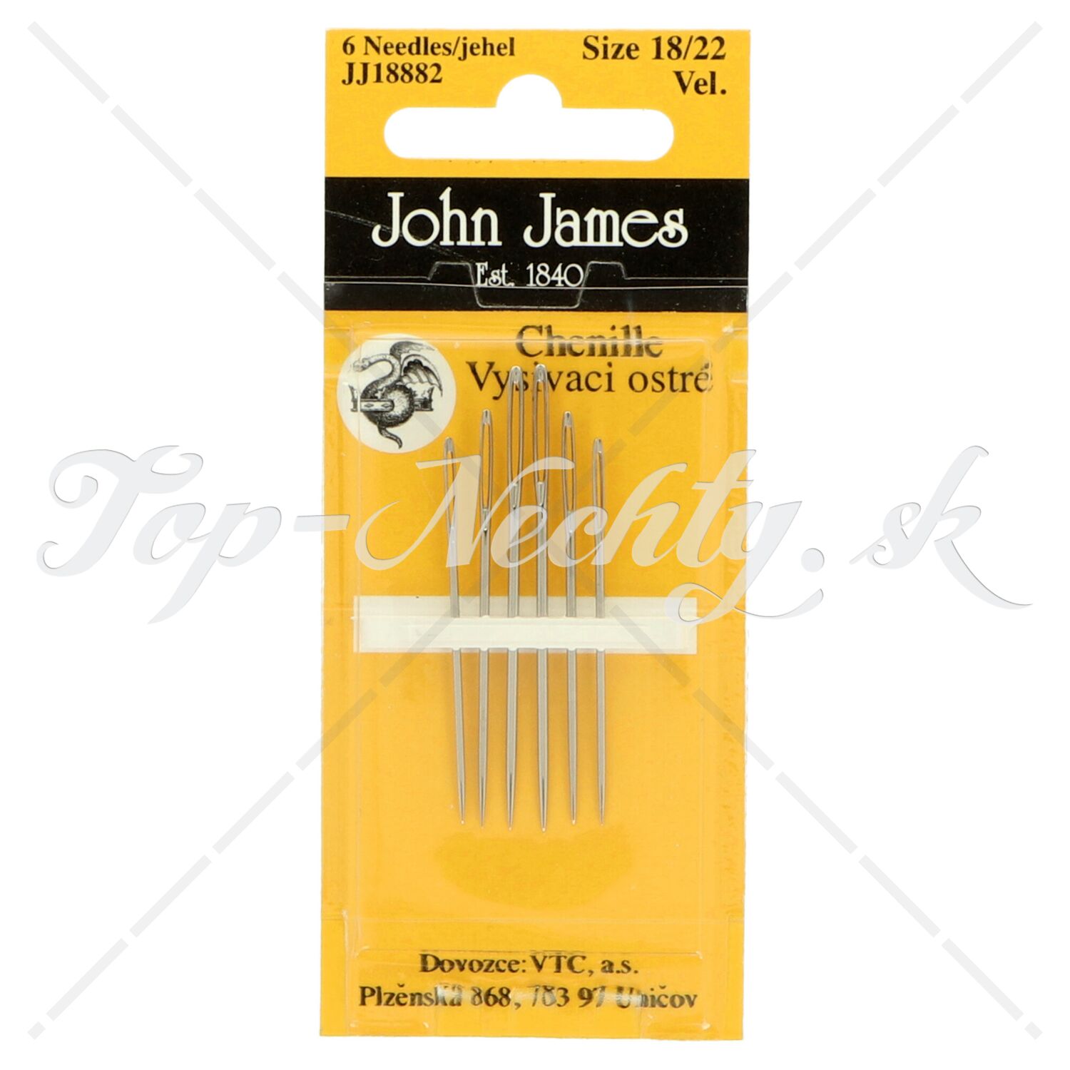 Vyšívací jehly ostré 18-22 John James | Noezon.cz